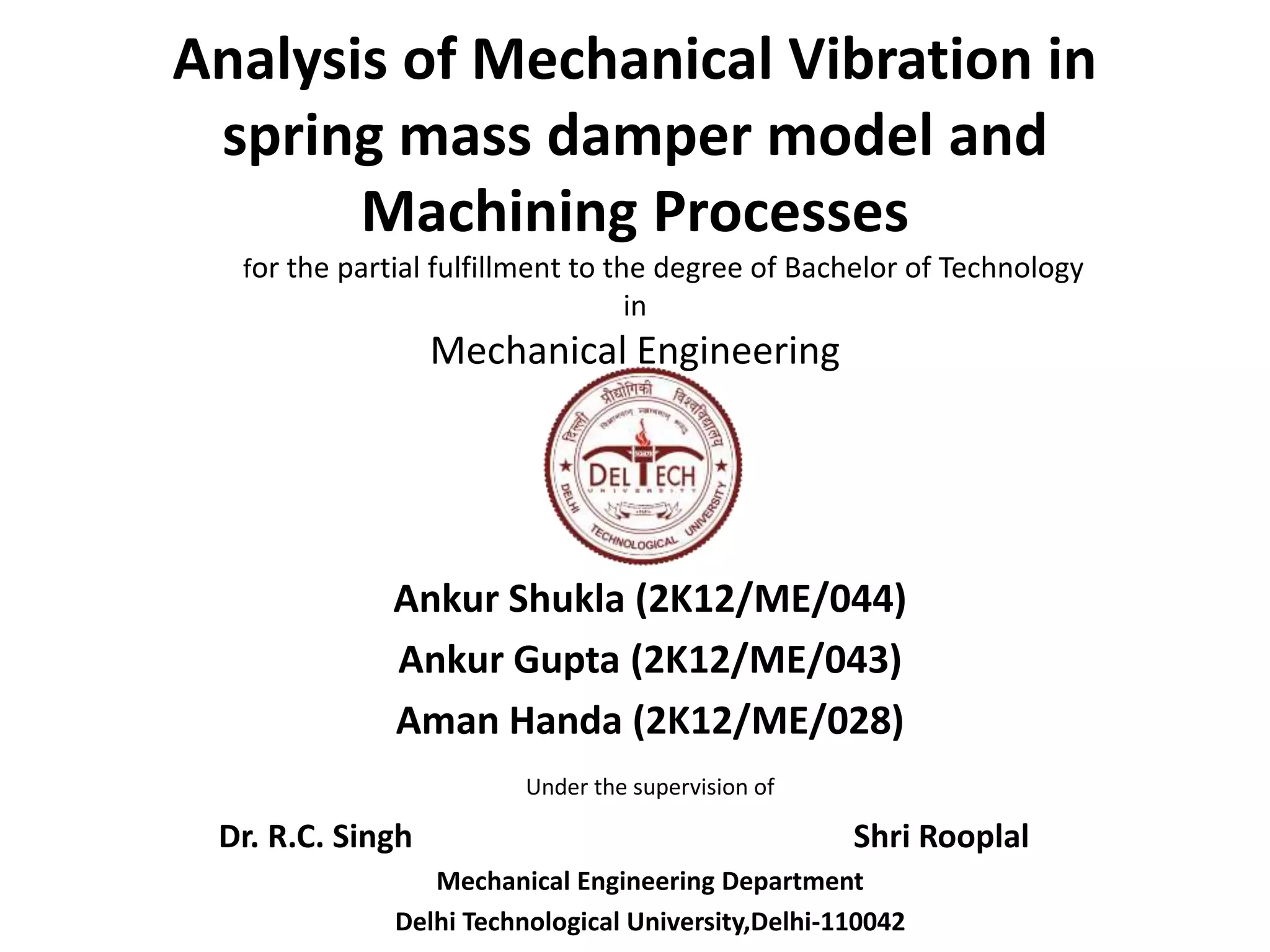 Mechanical Vibration | PPTX