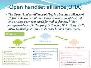 ANDROID MOBILE OPERATING SYSTEM | PPTX | Operating Systems | Computer Software and Applications