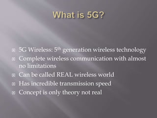 5G wireless technology ppt | PPTX