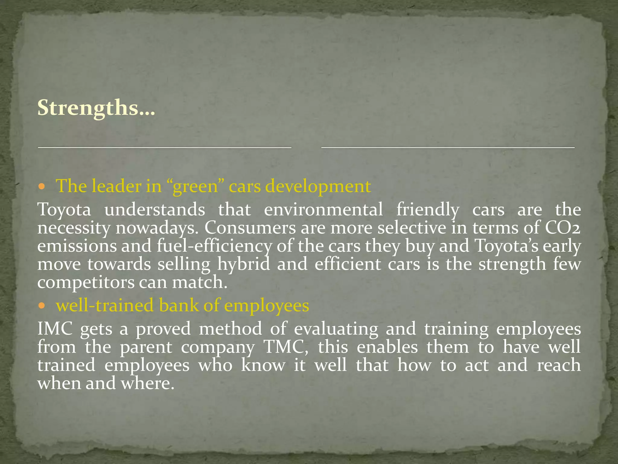 SWOT Analysis of TOYOTA and 4 major management functions of TOYOTA | PPTX