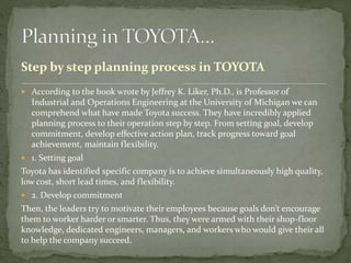 SWOT Analysis of TOYOTA and 4 major management functions of TOYOTA | PPTX