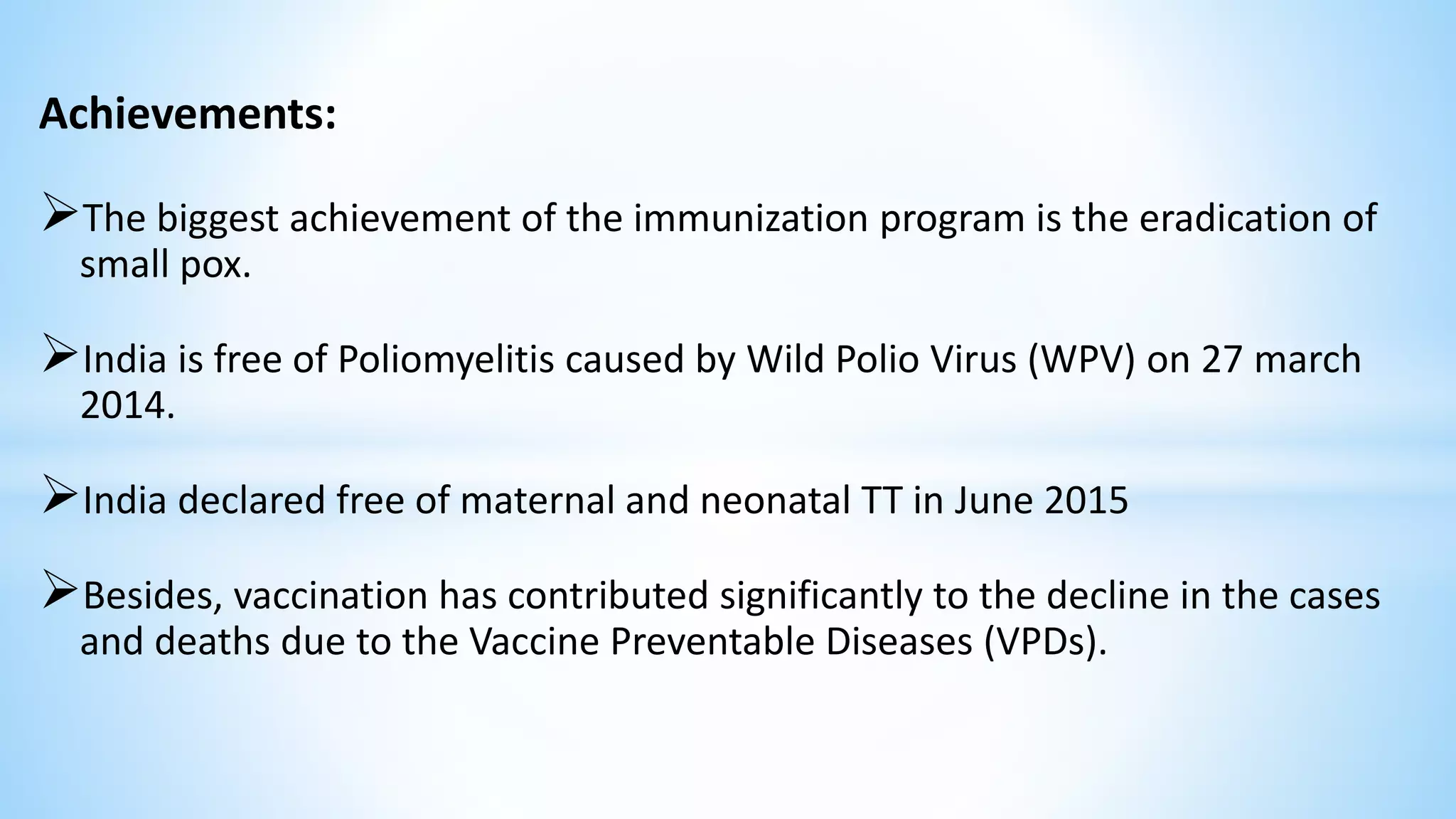 NATIONAL IMMUNISATION PROGRAMME ... | PPTX