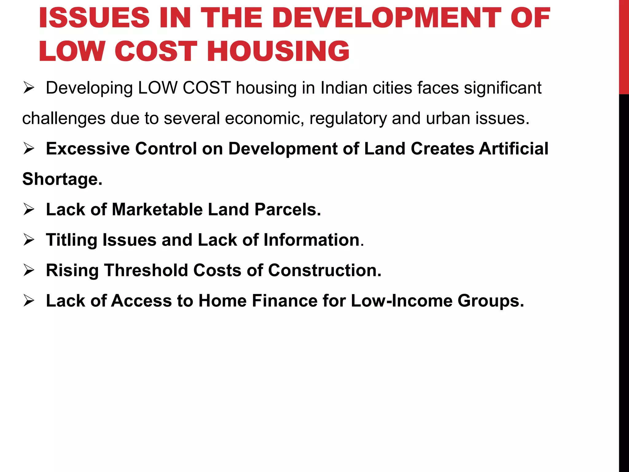 low cost housing | PPTX | Government Support and Welfare | Financial ...