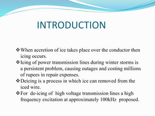 Deicing of transmisson line by dielectrc losses | PPTX