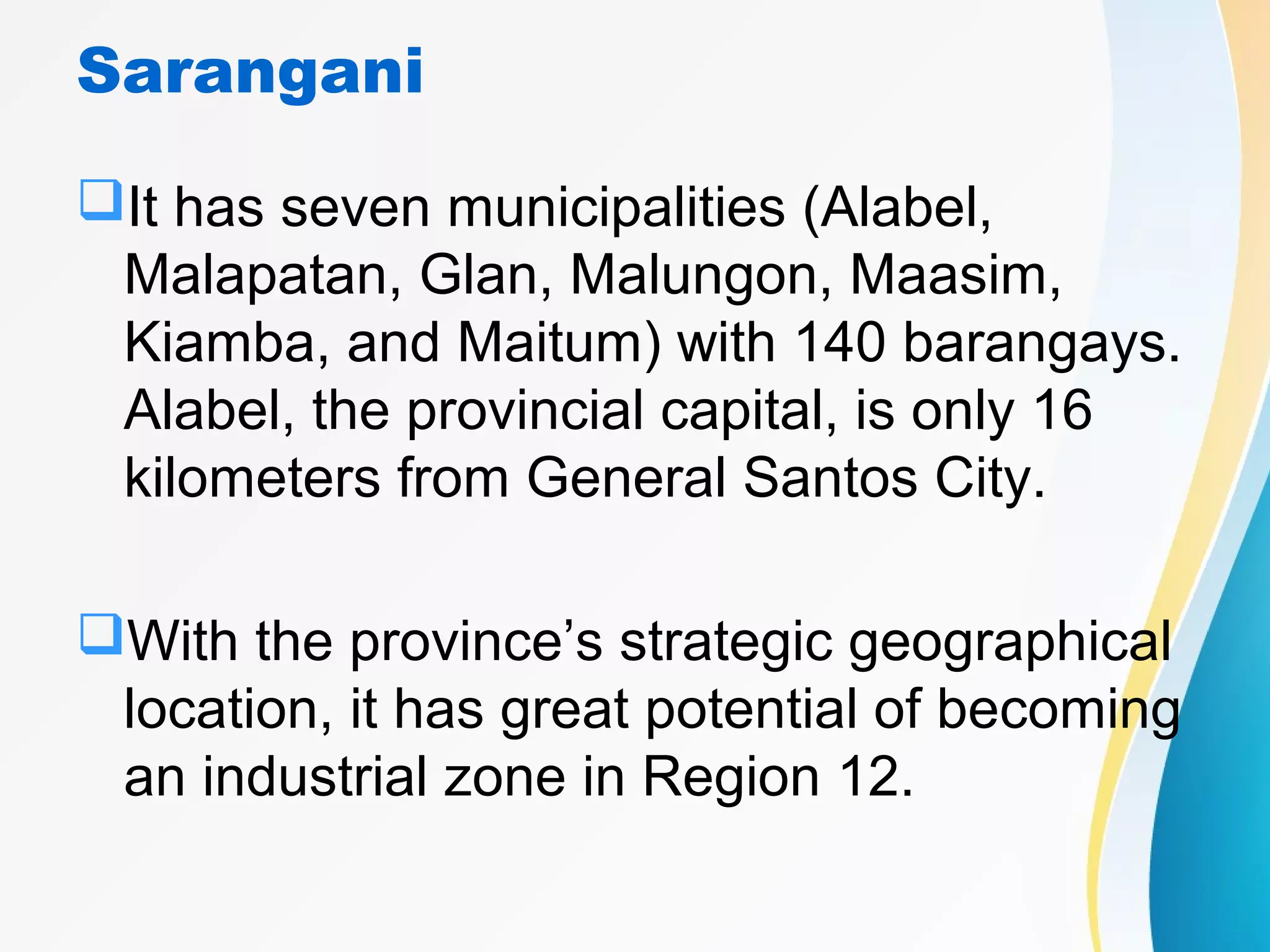 Region 12 (Sarangani and Sultan Kudarat) | PPT
