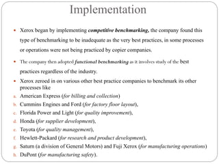 Xerox - Benchmarking | PDF