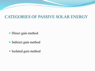 Passive solar energy buildings | PPTX