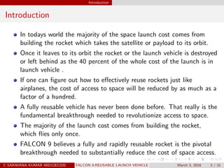SpaceX's Falcon 9 Reusable Launch Vehicle | PDF