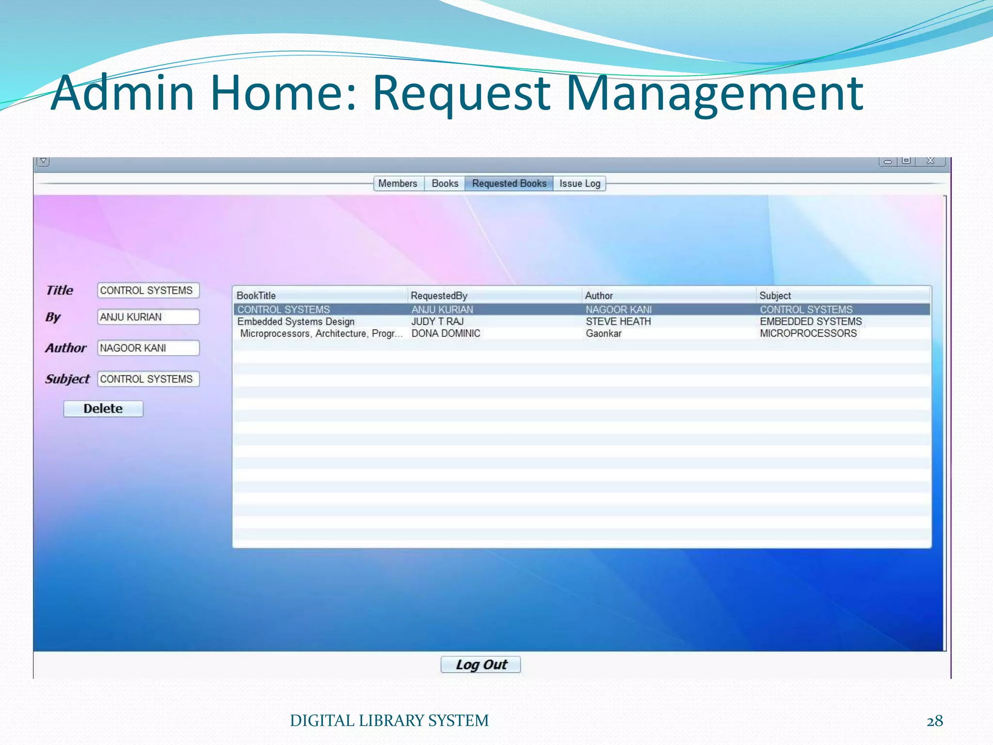 Digital Library System | PPTX | Databases | Computer Software and Applications