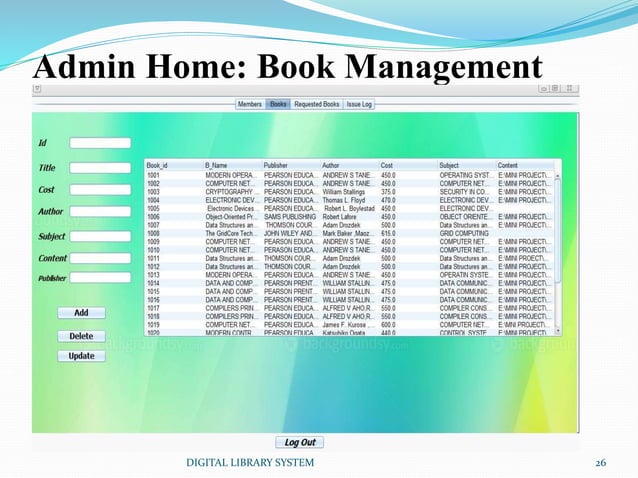 Digital Library System | PPTX | Databases | Computer Software and Applications