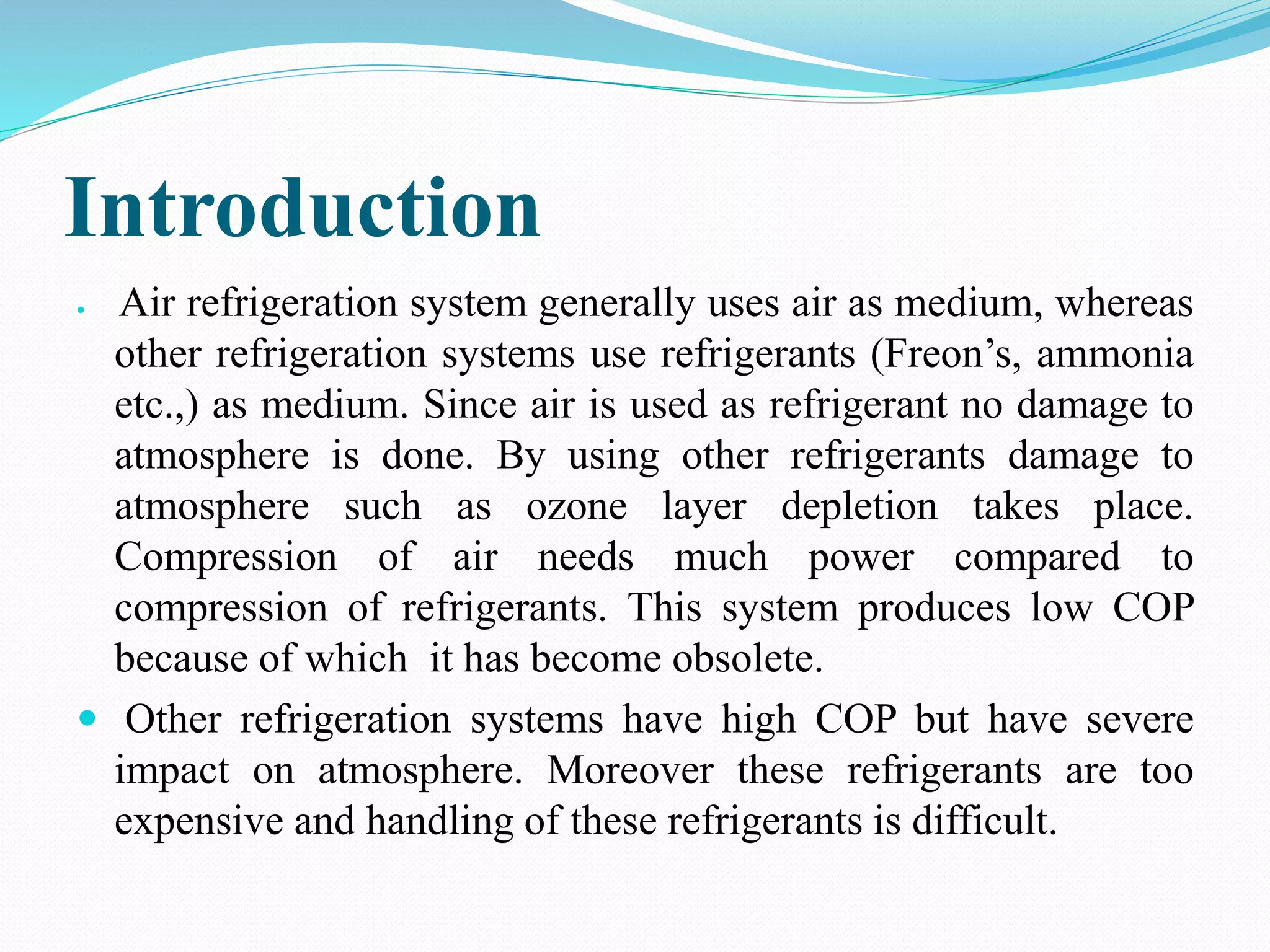 Air refrigeration system by Bell Coleman cycle and Vortex tube | PPTX
