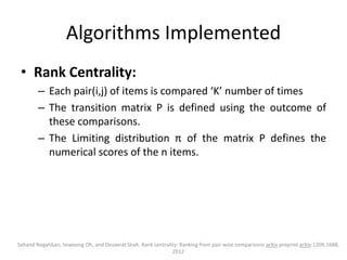 Ranking using pairwise preferences | PPT