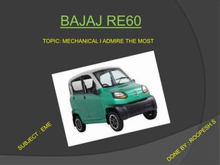 bajaj re60 | PPTX