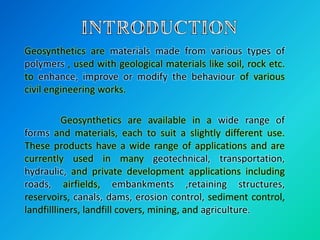 GEOSYNTHETICS | PPTX