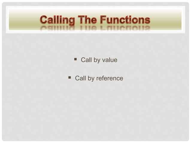 Functions In C Ppt