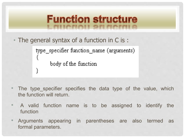 functions in C | PPTX