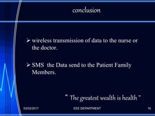 patient monitoring using GSM | PPTX