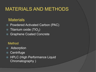REMOVAL OF ANTIBIOTIC FROM WASTEWATER BY ADSORPTION | PPT