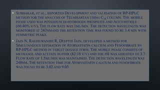 RP-HPLC method development for simultaneous estimation of atorvastatin and simvastatin | PPTX