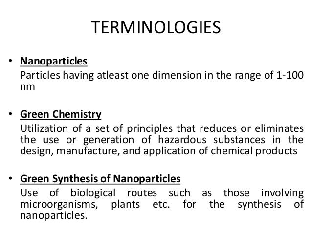Green synthesis of nanoparticles