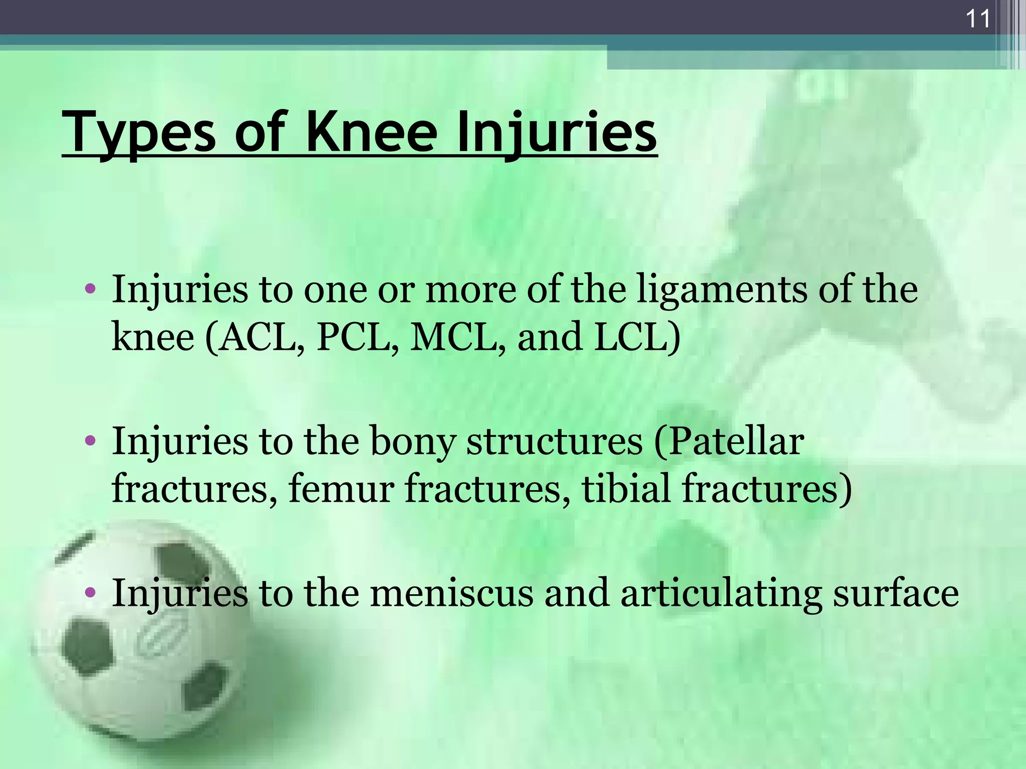 Knee Injuries In Detail | PPT