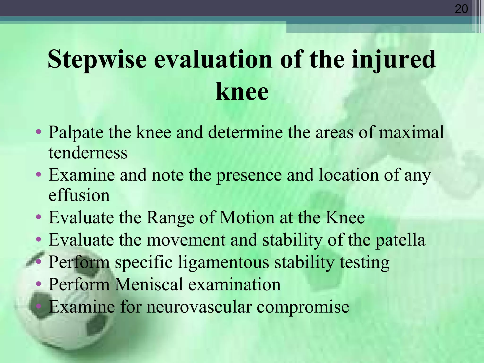 Knee Injuries In Detail | PPT