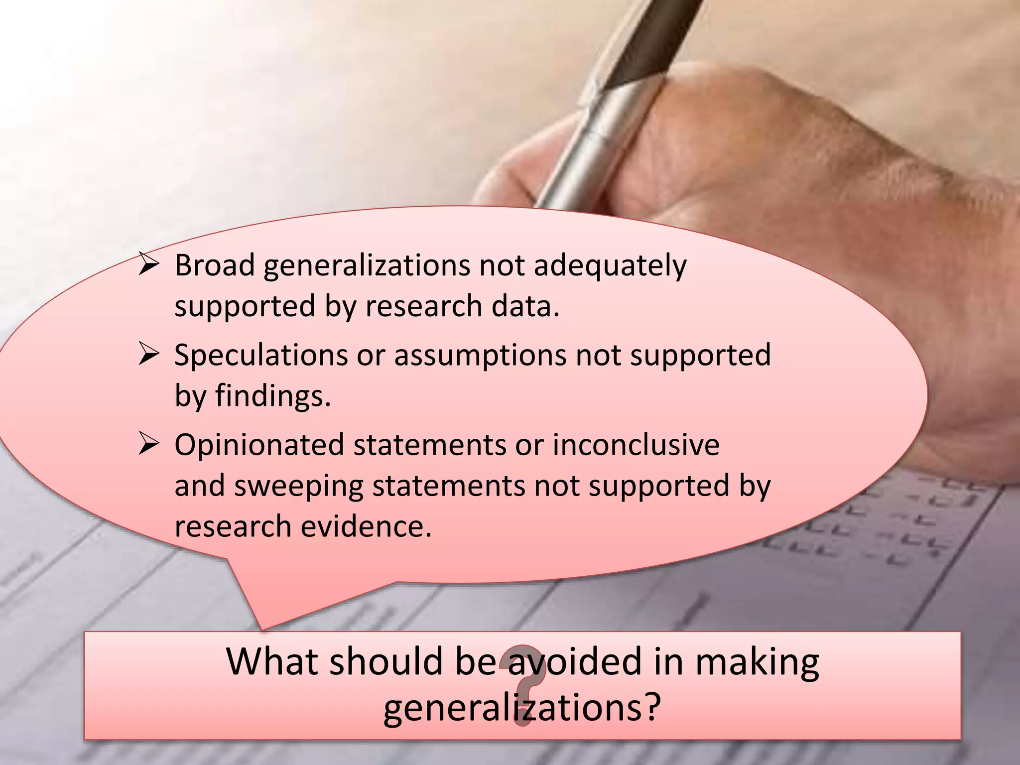 SECTION 11- GENERALIZATION AND INTERPRETATION OF RESULTS | PPT