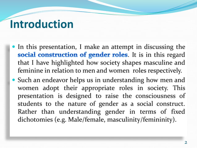 social construction of gender | PPTX