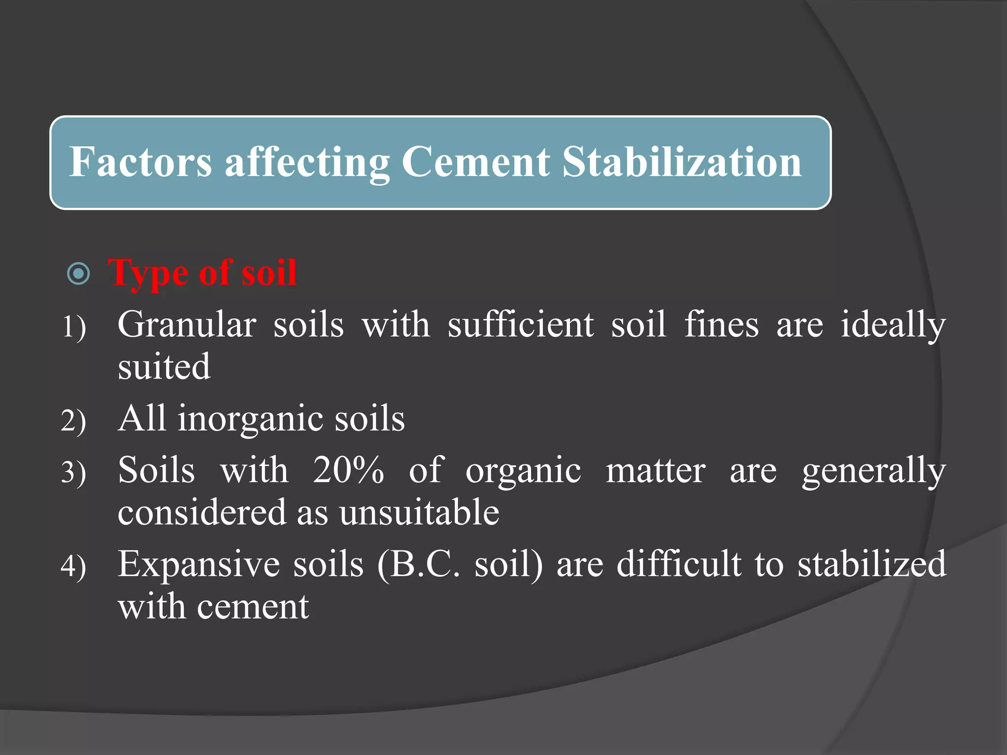 METHOD OF SOIL STABILIZARION | PPTX