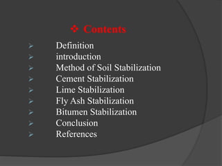 METHOD OF SOIL STABILIZARION | PPTX