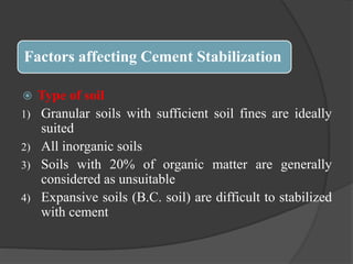 METHOD OF SOIL STABILIZARION | PPTX