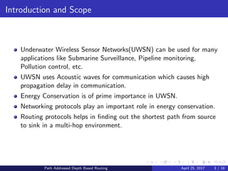 Path Addressed Depth Based Routing | PPT