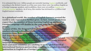Need of english | PPTX