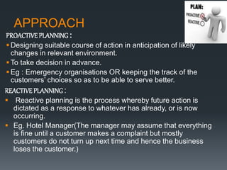 Types of planning, its goals and objectives. | PPTX