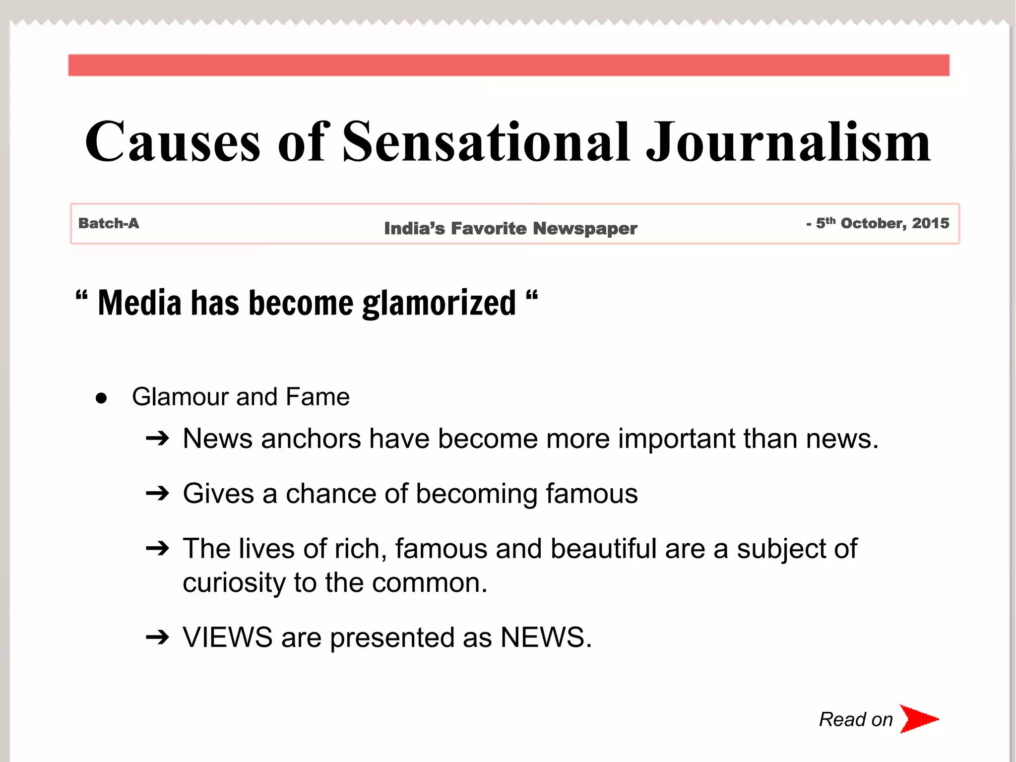Sensationalism in Journalism | PPTX
