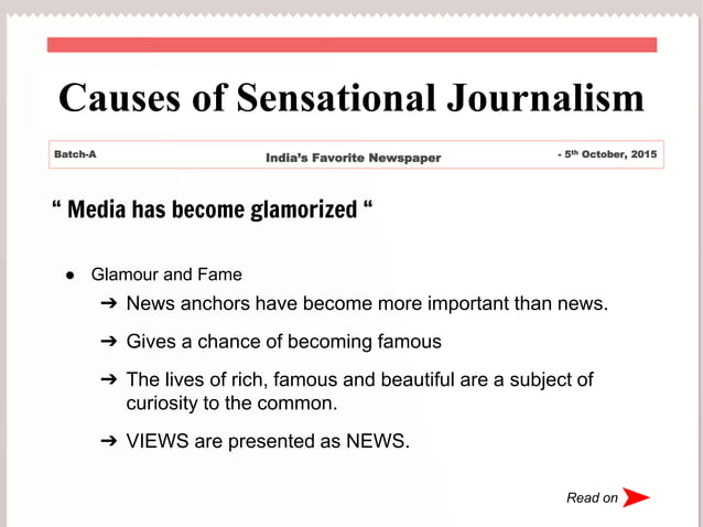 Sensationalism in Journalism | PPTX