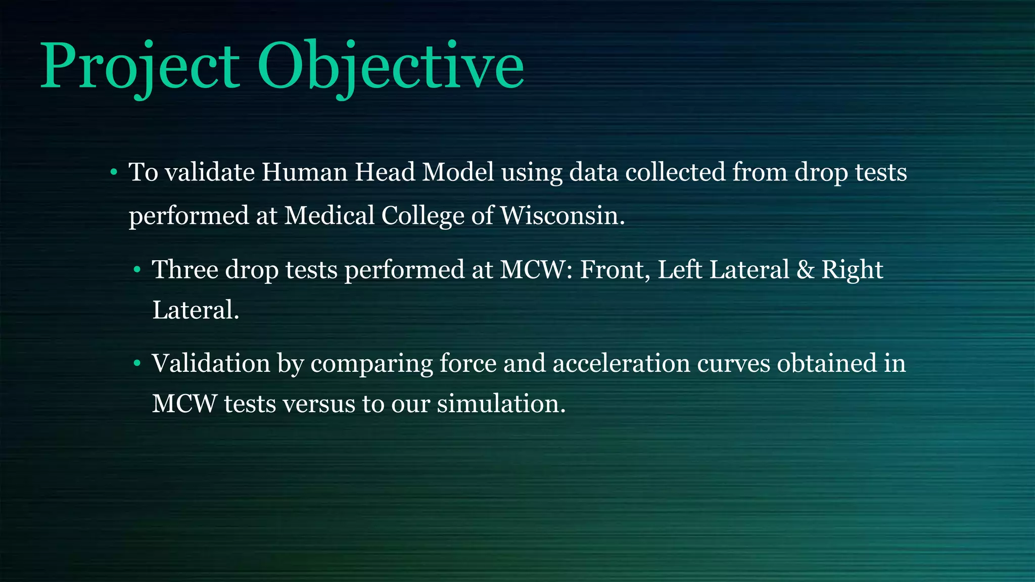 Drop Test Simulation of a Head Model | PPTX