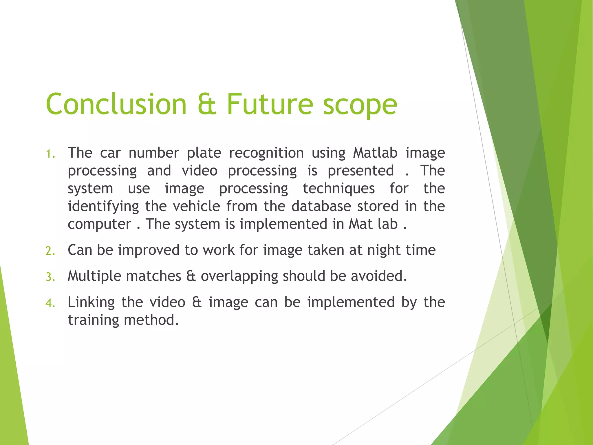 Car Number Plate Detection Using Matlab Image And Video Processing Pptx Computing Technology