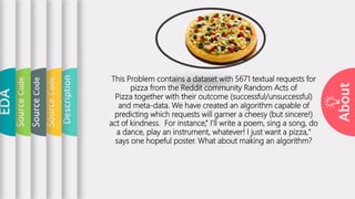 Random Acts of Pizza Machine Learning Project/Eckovation.com