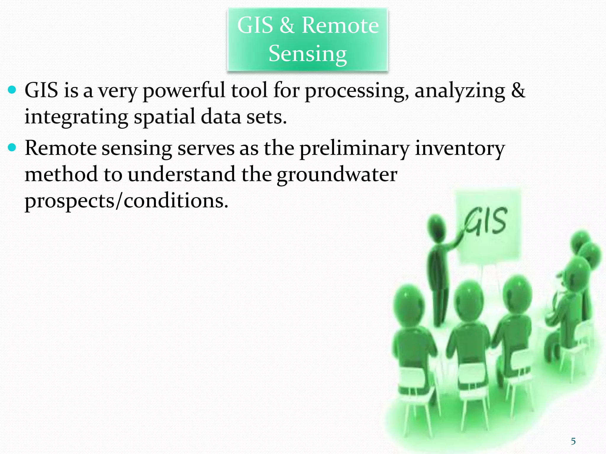 identification of ground water potential zones using gis and remote sensing | PPTX