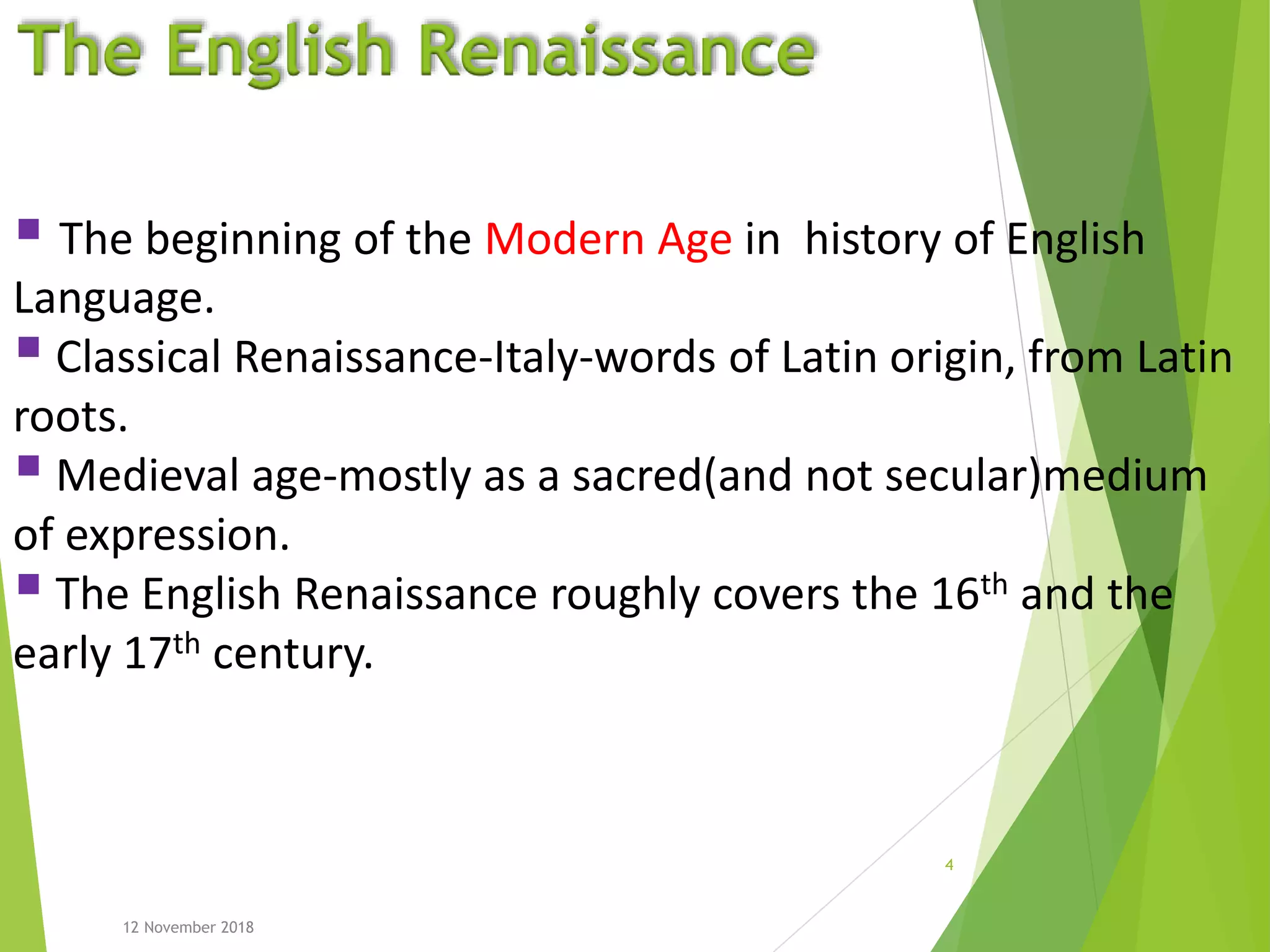 Early Modern English(1500-1800) | PPTX