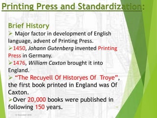 Early Modern English(1500-1800) | PPTX