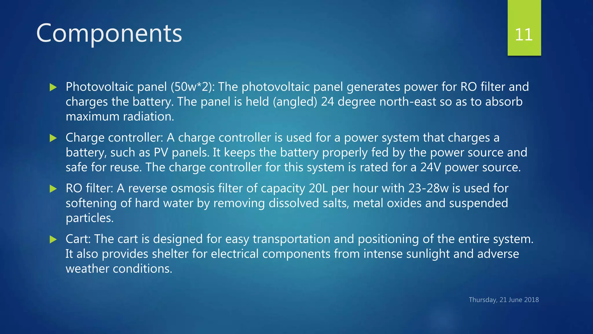 Solar powered portable water Purifier | PPTX