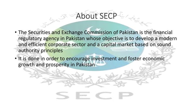 security exchange commision (SECP) | PPTX | Business Accounting ...