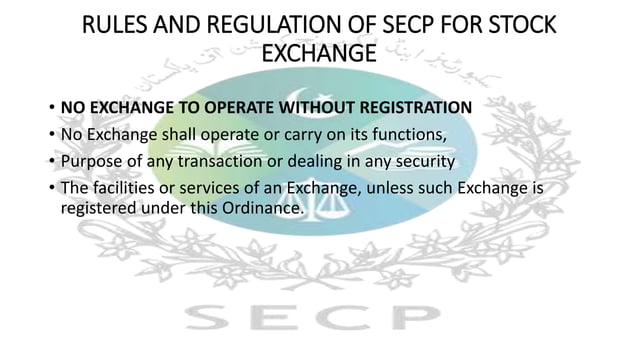 security exchange commision (SECP) | PPTX | Business Accounting ...