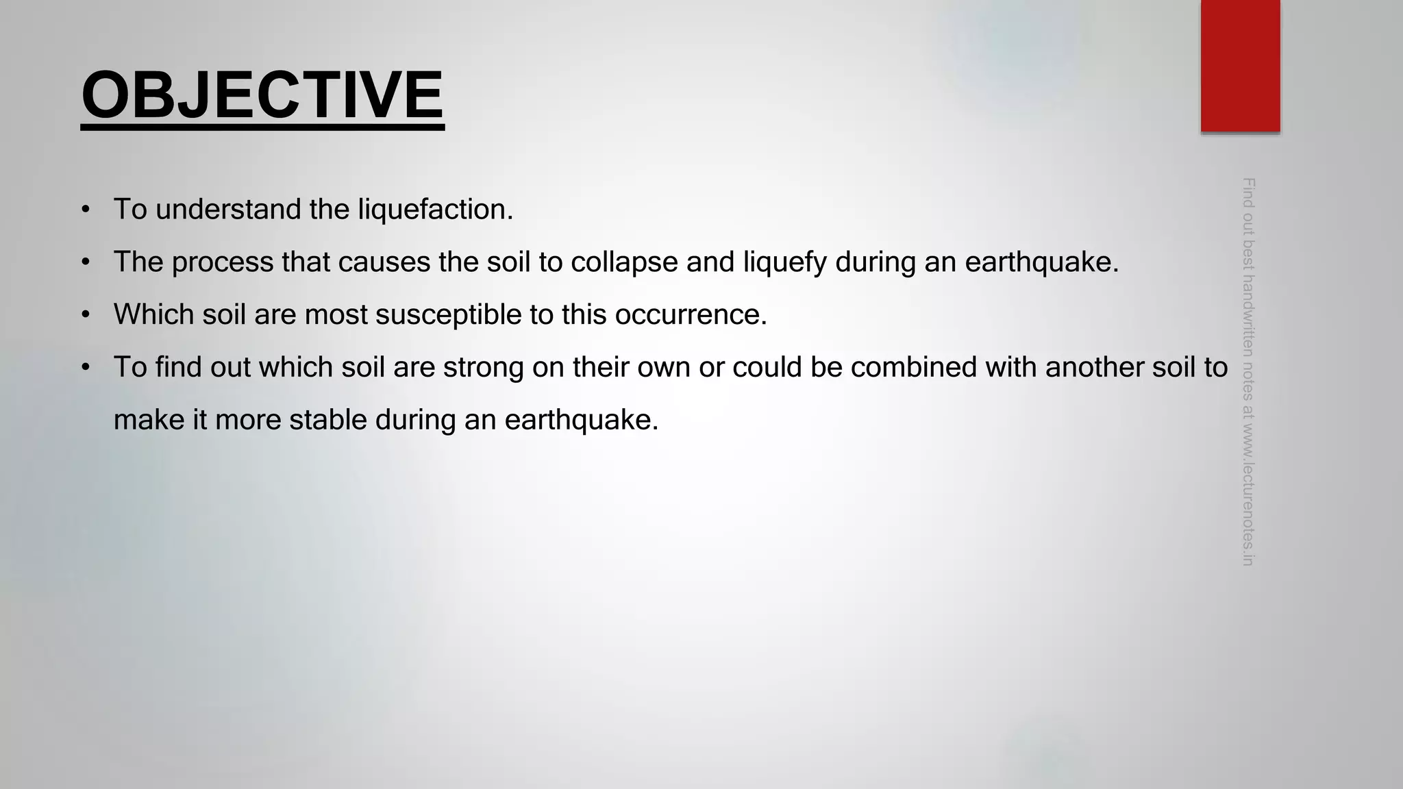 Power point presentation on Soil Liquefaction | PPTX | Geology | Science
