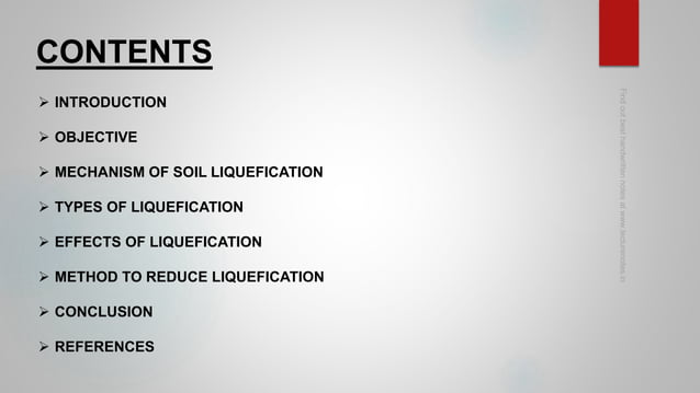 Power point presentation on Soil Liquefaction | PPTX | Geology | Science