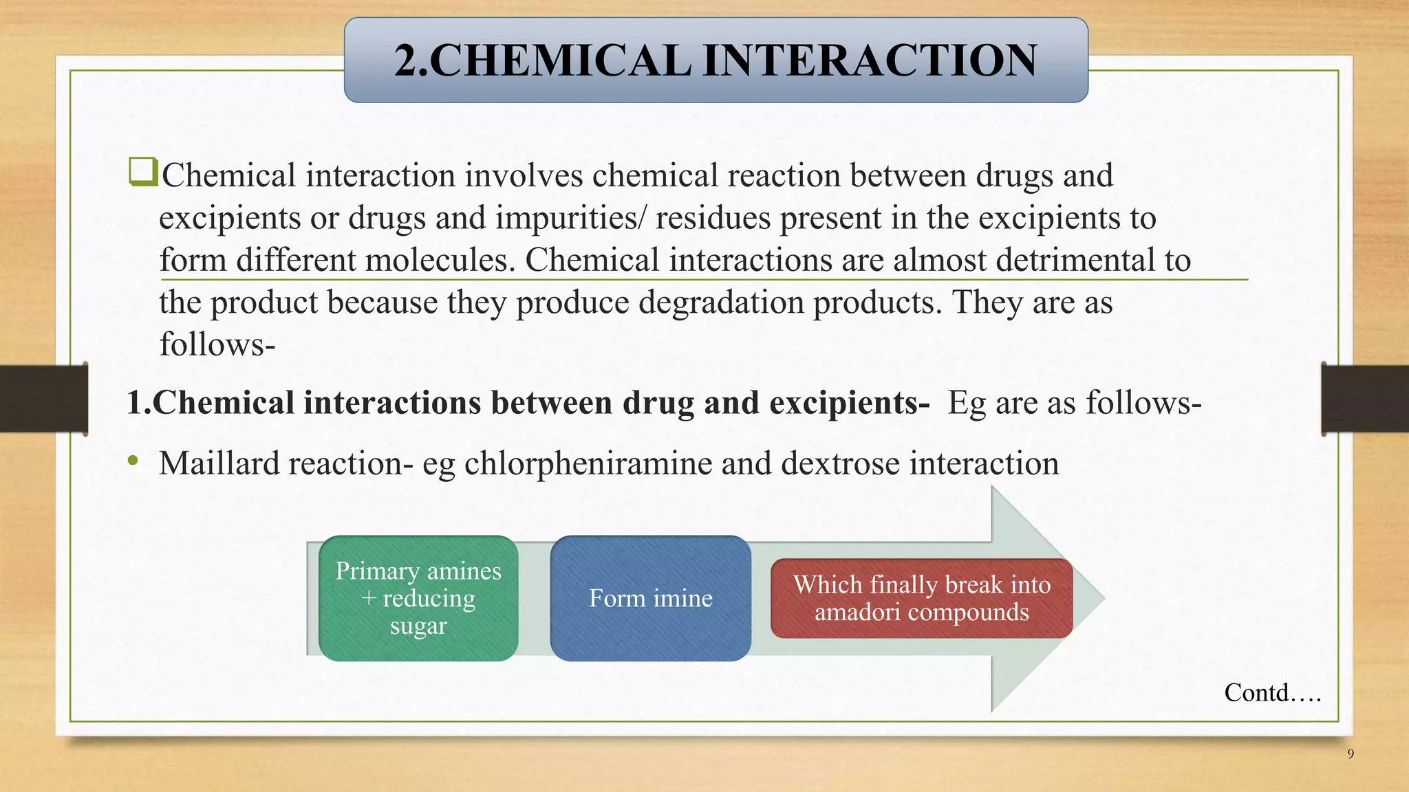 Drug excipient interaction | PPTX