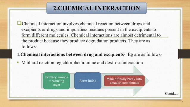 Drug excipient interaction | PPTX