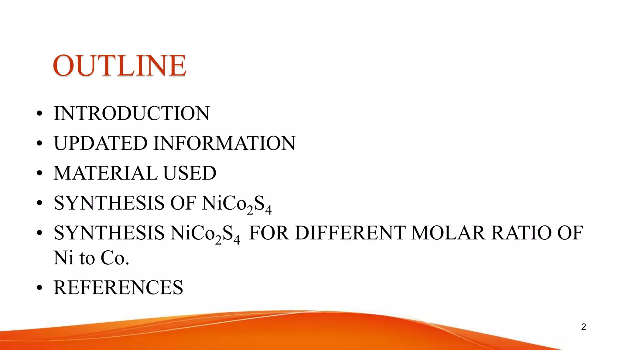 Synthesis Of Nico2s4 Silar Supercapacitors Ppt